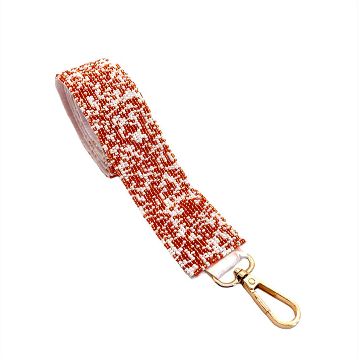 The Courtney Hand Beaded Confetti Strap Orange And White – Gameday Luxe